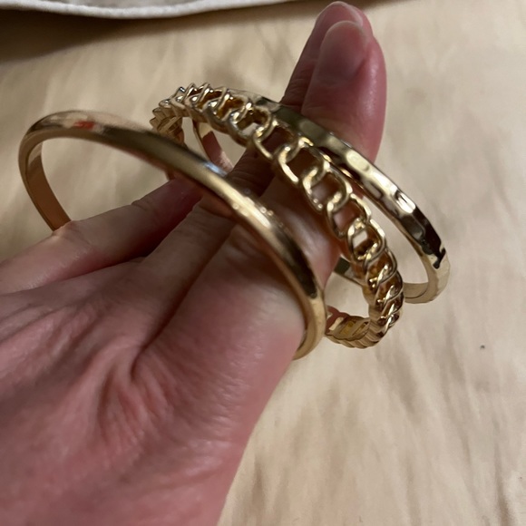 Avon | Jewelry | Avon Bold Metals 3 Piece Polished Goldtone 9 Bangle ...